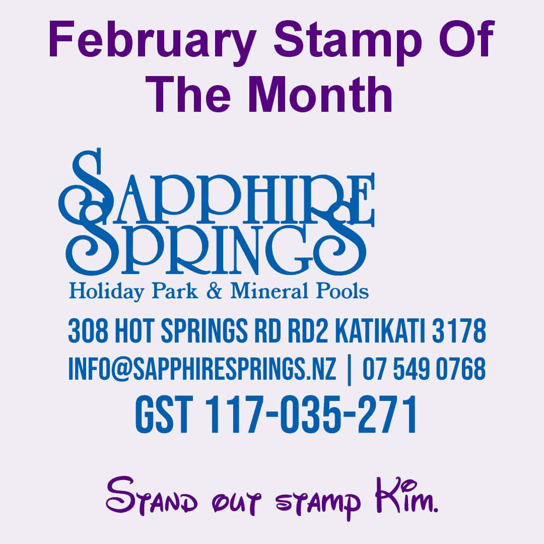 Kim at Katipo Creative Studio wins best rubber stamp design!